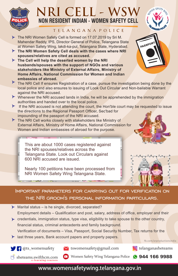 NRI CELL - WSW - Telangana Police Women Safety Wing