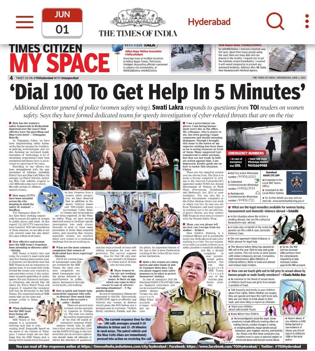 Smt. Swati Lakra, IPS ADGP, responds to questions from THE TIMES OF ...